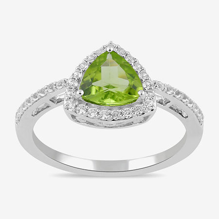 Click here for Womens Genuine Green Peridot Sterling Silver Halo... prices