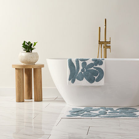 Click here for Casual Comfort Floral Bathtub Mat  One Size  Blue prices