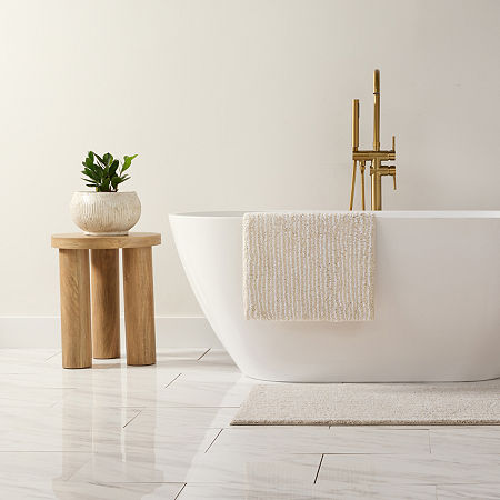 Click here for Casual Comfort Pinstripe Cotton Bath Mat  One Size... prices