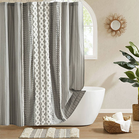 Click here for Ink+Ivy Imani Stripe Cotton Chenille Shower Curtai... prices