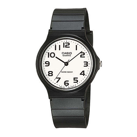 Click here for Casio Mens White Dial Black Resin Strap Watch MQ24... prices