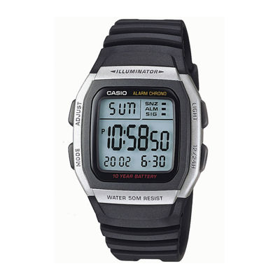 Casio® Mens Square Black Resin Strap Digital Sport Watch W96H-1AVOS ...