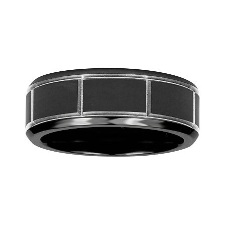 Click here for Mens 8mm Black Titanium Wedding Band  12  Black prices