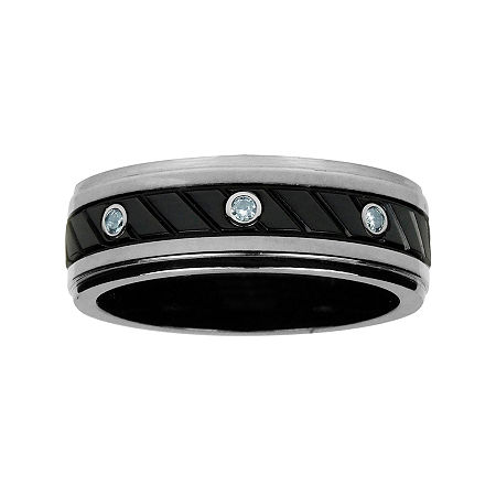 Click here for Mens 1/10 C.T. TW. Natural Diamond Black Titanium... prices