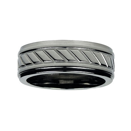 Click here for Mens 8mm Titanium Wedding Band  9  White prices