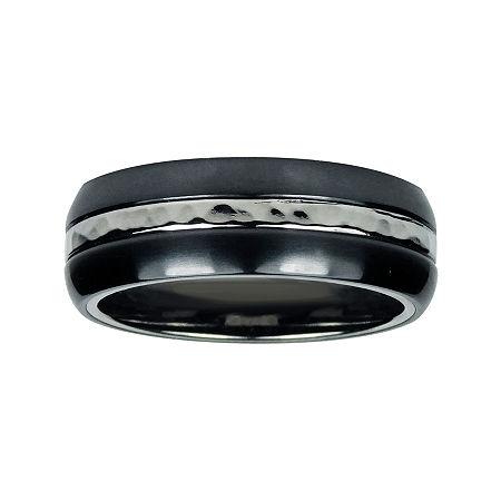 Click here for Mens 8mm Two-Tone Titanium Wedding Band  10 1/2  T... prices