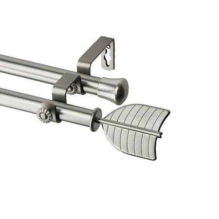 Click here for Rod Desyne Quill Double Curtain Rod  One Size  Sil... prices