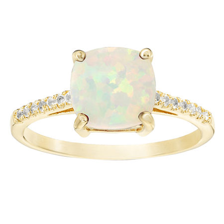 Click here for Womens Lab Created White Opal 14K Gold Over Silver... prices
