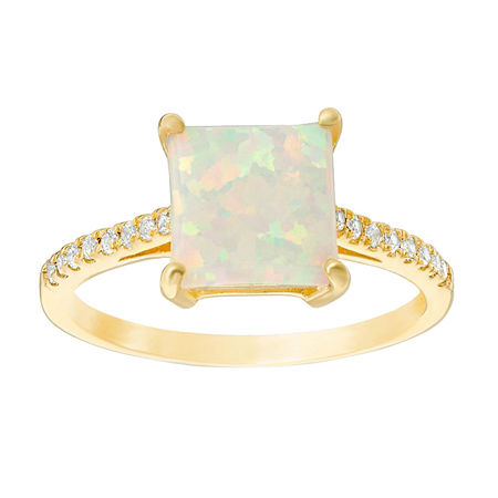 Click here for Womens Lab Created White Opal 14K Gold Over Silver... prices