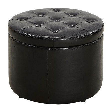 Click here for Designs4comfort Round Shoe Ottoman  One Size  Blac... prices