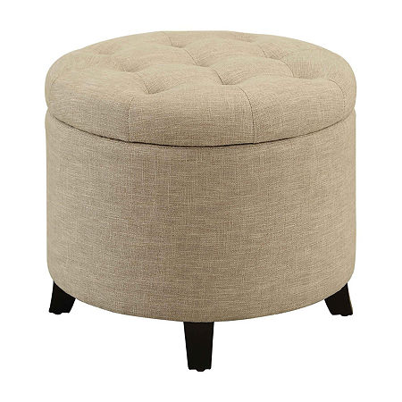 Convenience Concepts Designs4Comfort Round Ottoman - Tan