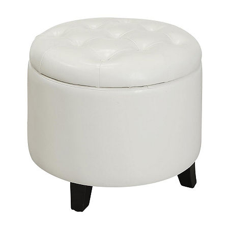 Click here for Designs4Comfort Round Ottoman  One Size  White prices