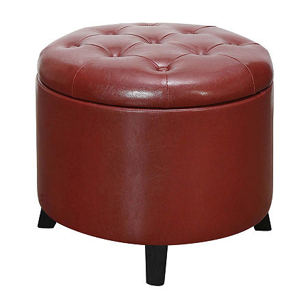 Click here for Designs4Comfort Round Ottoman  One Size  Red prices
