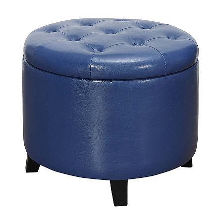 Click here for Designs4Comfort Round Ottoman  One Size  Blue prices