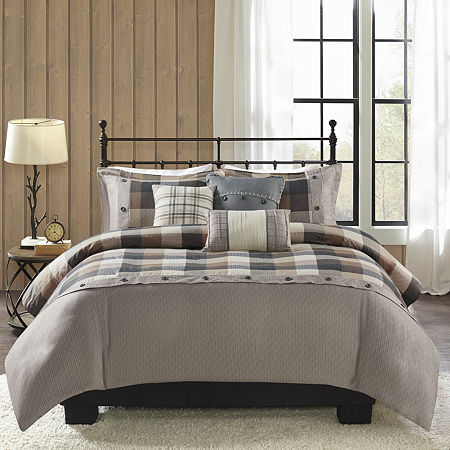 Madison Park Ridge Herringbone 6-Pc. Duvet Cover Set  Full/Queen - Neutral