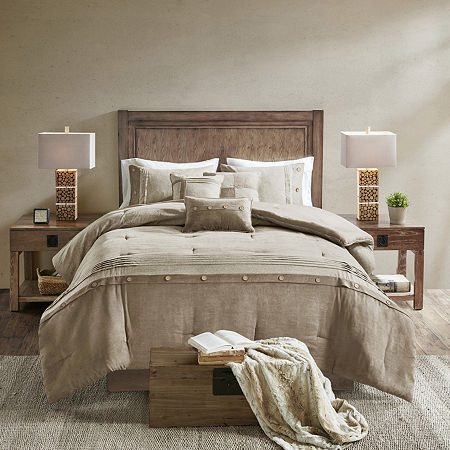 Madison Park Boone Microsuede 7-Pc. Comforter Set  California King - Tan