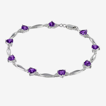 Click here for Genuine Amethyst & Diamond Accent Heart-Shaped Ste... prices
