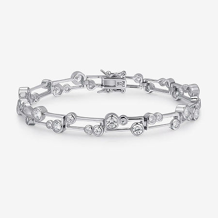 Click here for Sterling Silver Cubic Zirconia Round Link Bracelet... prices