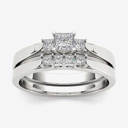 Click here for 1/2 CT.T.W. Natural Diamond 14K White Gold Bridal... prices