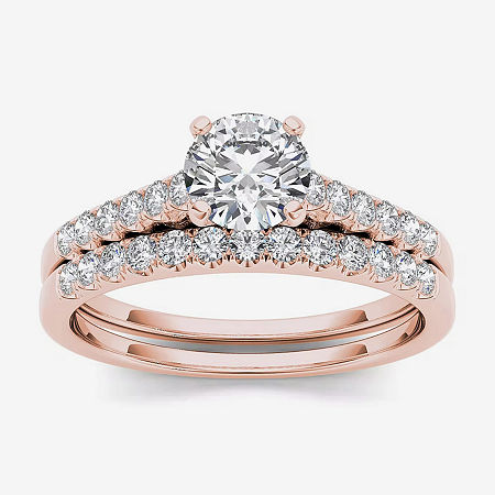 Click here for 1 CT.T.W. Natural Diamond 10K Rose Gold Bridal Rin... prices