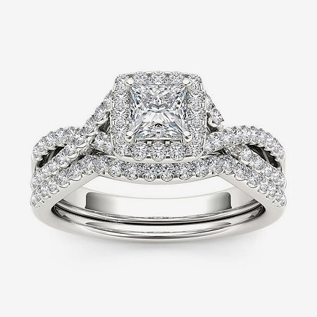 Click here for 1 CT.T.W. Natural Diamond 14K White Gold Bridal Ri... prices