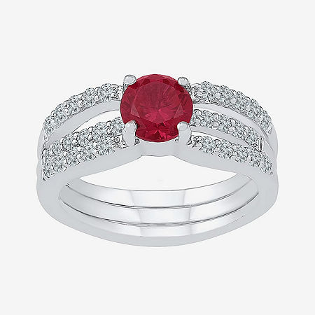 Click here for Modern Bride Gemstone Lab Created Ruby & Lab Creat... prices