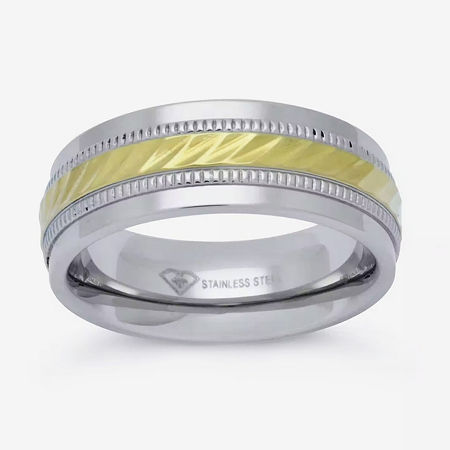 Click here for Personalized Mens 8mm Two-Tone Stainless Steel Wed... prices