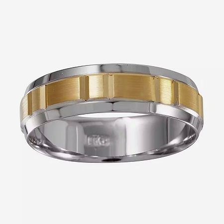 Click here for Mens 6mm 10K Two-Tone Gold Wedding Band  12  Two T... prices