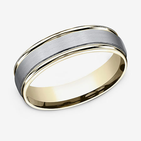 Click here for Mens 6MM 10K Two Tone Gold Wedding Band  13  Two-t... prices