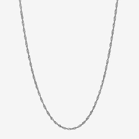 Click here for 14K White Gold 20 Sparkle Singapore Chain Necklace... prices