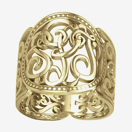 Click here for Personalized 18mm Script Monogram Ring  9 1/2  Yel... prices