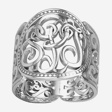 Click here for Personalized 18mm Script Monogram Ring  6  White prices
