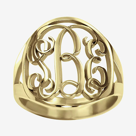 Click here for Personalized 18mm Vine Monogram Ring  7 1/2  Yello... prices