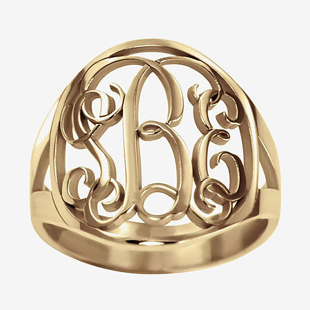 Click here for Personalized 18mm Vine Monogram Ring  8 1/2  Pink prices