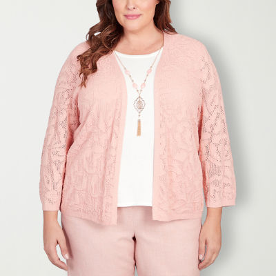 Alfred Dunner English Garden Womens Round Neck 3/4 Sleeve Layered ...