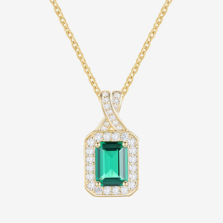 Click here for Yes Please! Womens Lab Created Green Emerald 14K G... prices