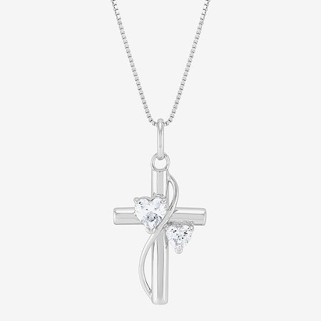 Click here for Womens White Cubic Zirconia Sterling Silver Cross... prices