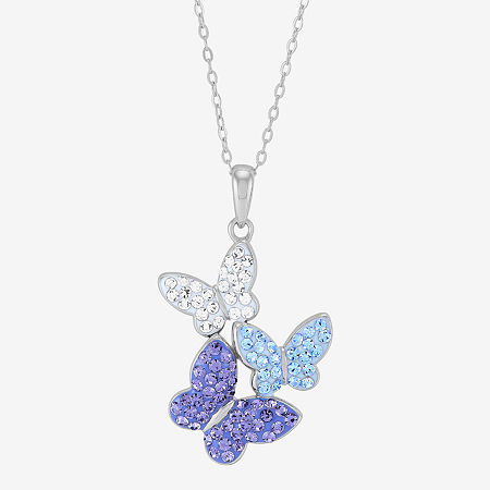 Click here for Womens Purple Crystal Sterling Silver Butterfly 18... prices