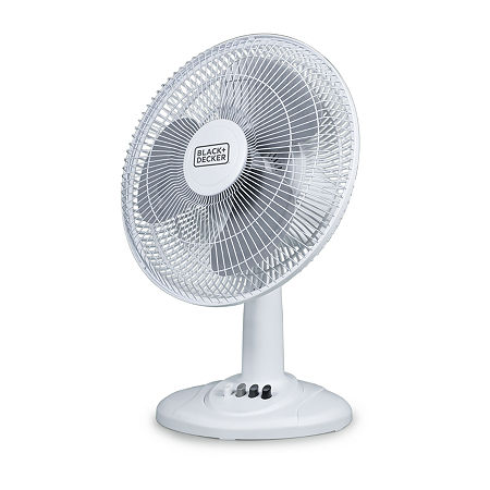 Black+Decker Desk Fan for Home and Office  12” Fan with 3 Speed Settings  Oscillating Portable Fan for Office Desk  Table Top and Kitchen Table
