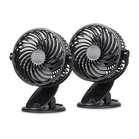 4" Convertible Cooling Fan  Clip Fan and Standing Fan with 3 Speed Settings  2-Pack - Black