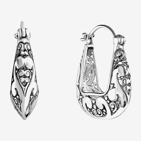 Click here for Womens Sterling Silver 20.3mm Hoop Earrings  One S... prices