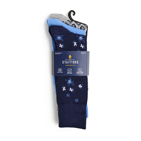 Click here for Stafford Mens 3 Pair Crew Socks  10-13  Blue prices