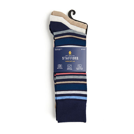 Click here for Stafford Mens 3 Pair Crew Socks  10-13  Blue prices