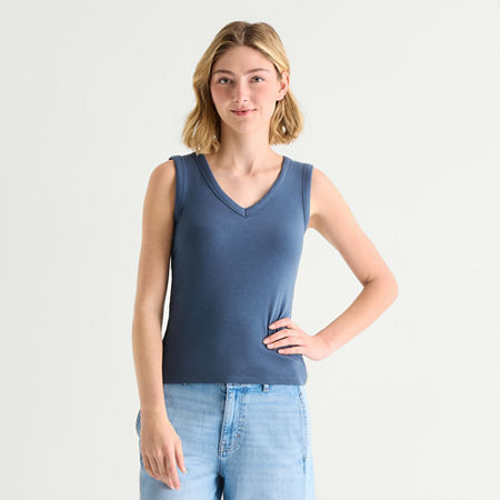 Click here for a.n.a Womens V Neck Sleeveless Tank Top  Petite X-... prices