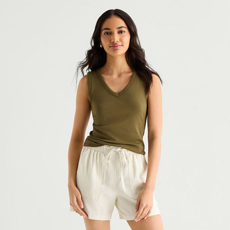 Click here for a.n.a Womens V Neck Sleeveless Tank Top  Petite Sm... prices