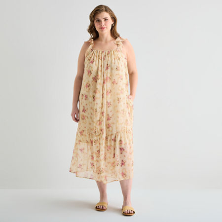 Click here for a.n.a Womens Plus Sleeveless Midi Drop Waist Dress... prices