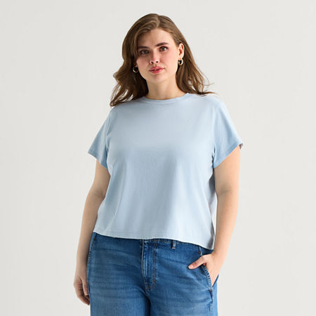 Click here for a.n.a Womens Plus Crew Neck Short Sleeve Tank Top... prices