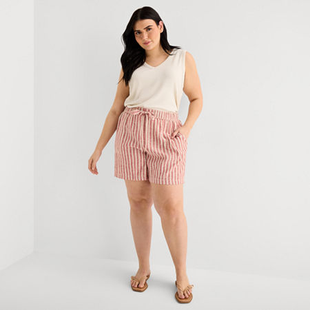 Click here for a.n.a Womens High Rise Plus Pull-On Short  5x  Red prices