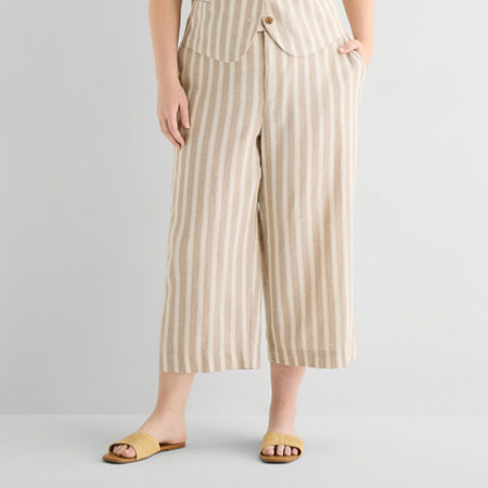 Click here for a.n.a Womens Plus Wide Leg High Rise Cropped Pant... prices