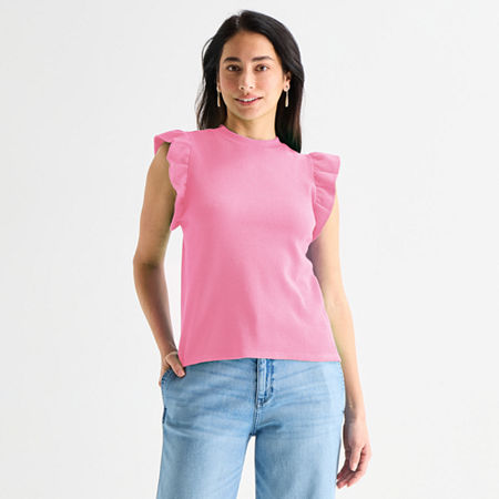 Click here for St. Johns Bay Womens Crew Neck Blouse  Petite X-la... prices